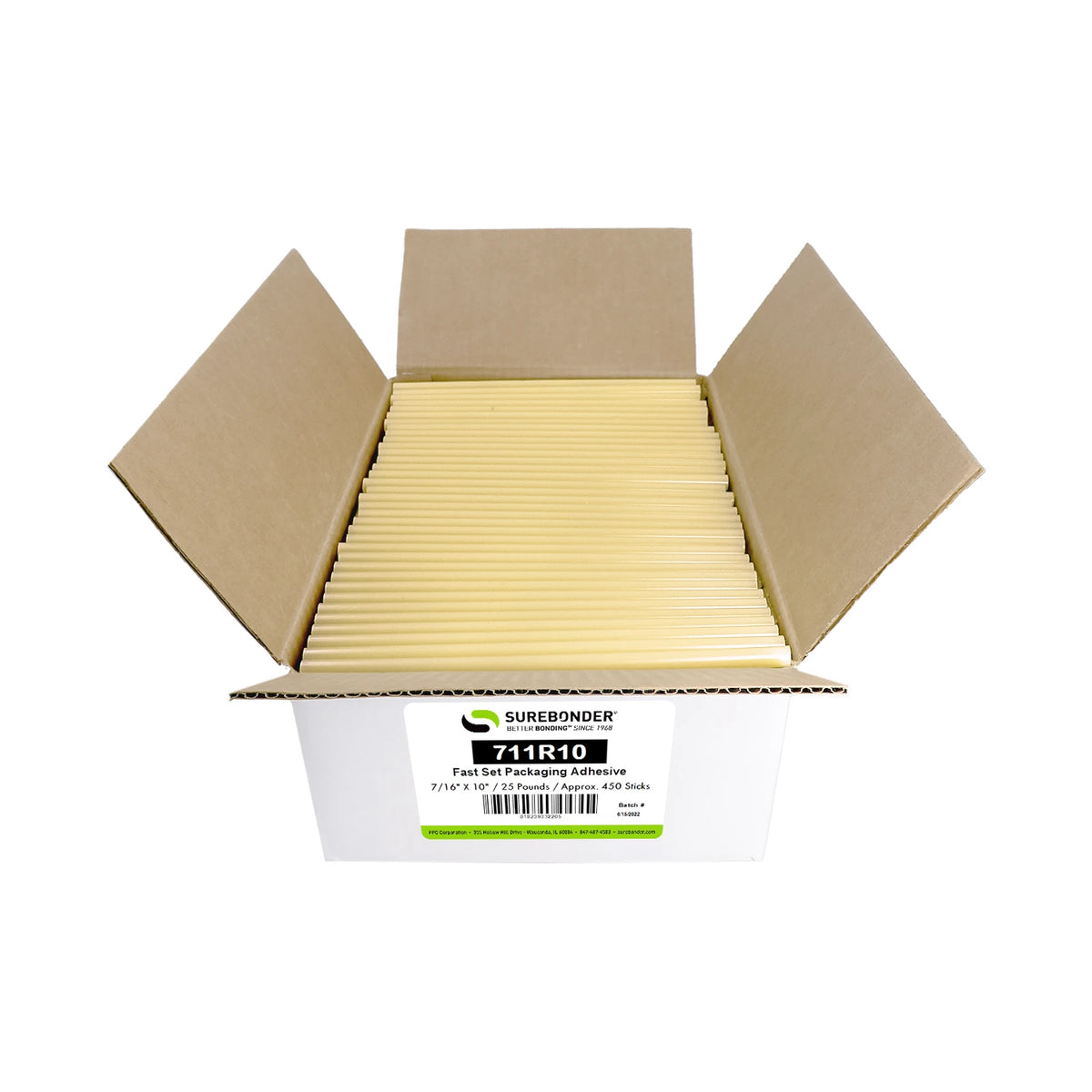 711R10 Fast Set Packaging Hot Glue Sticks - 7/16