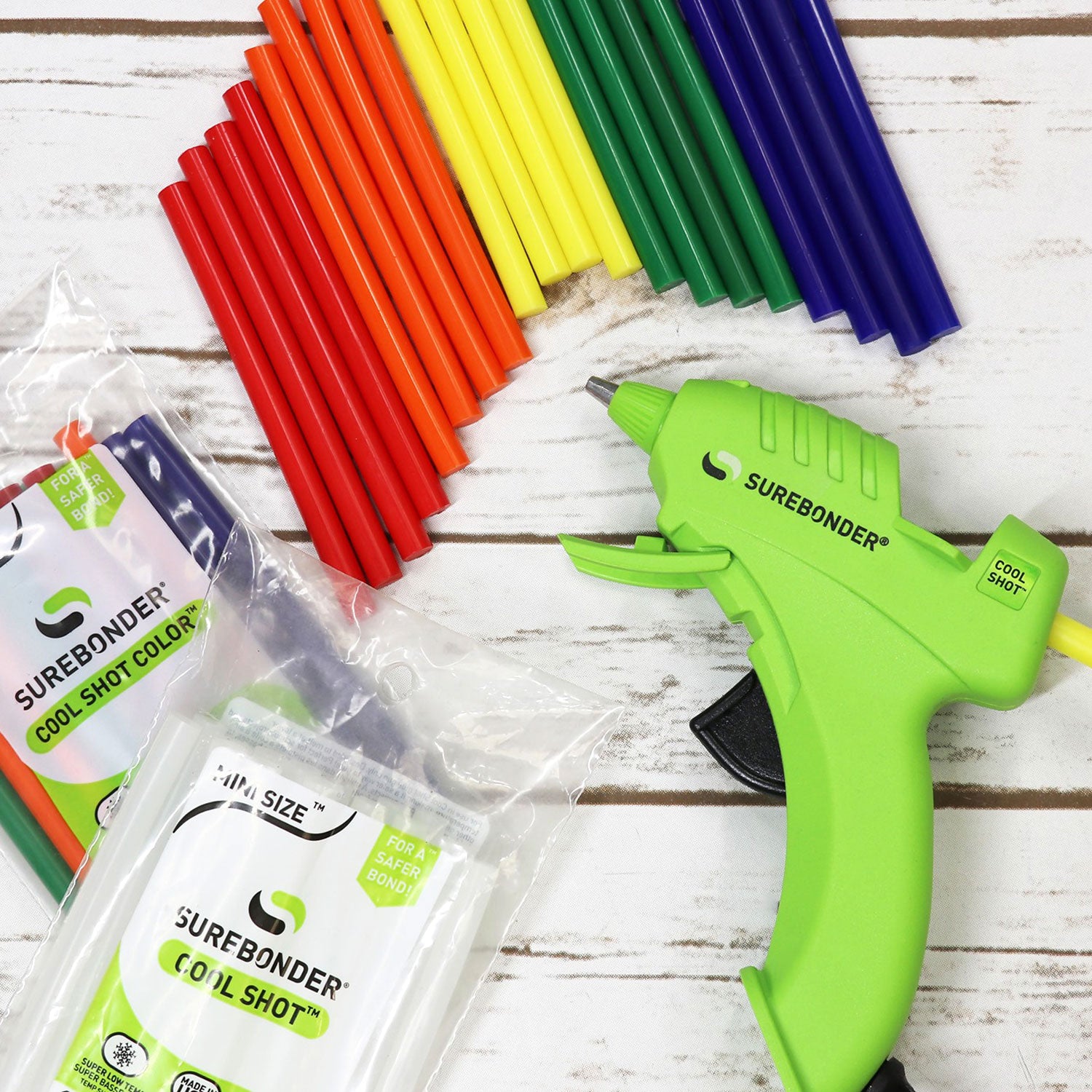 Cool Shot 4" Mini Size Color Hot Glue Sticks - 15 pack – Surebonder