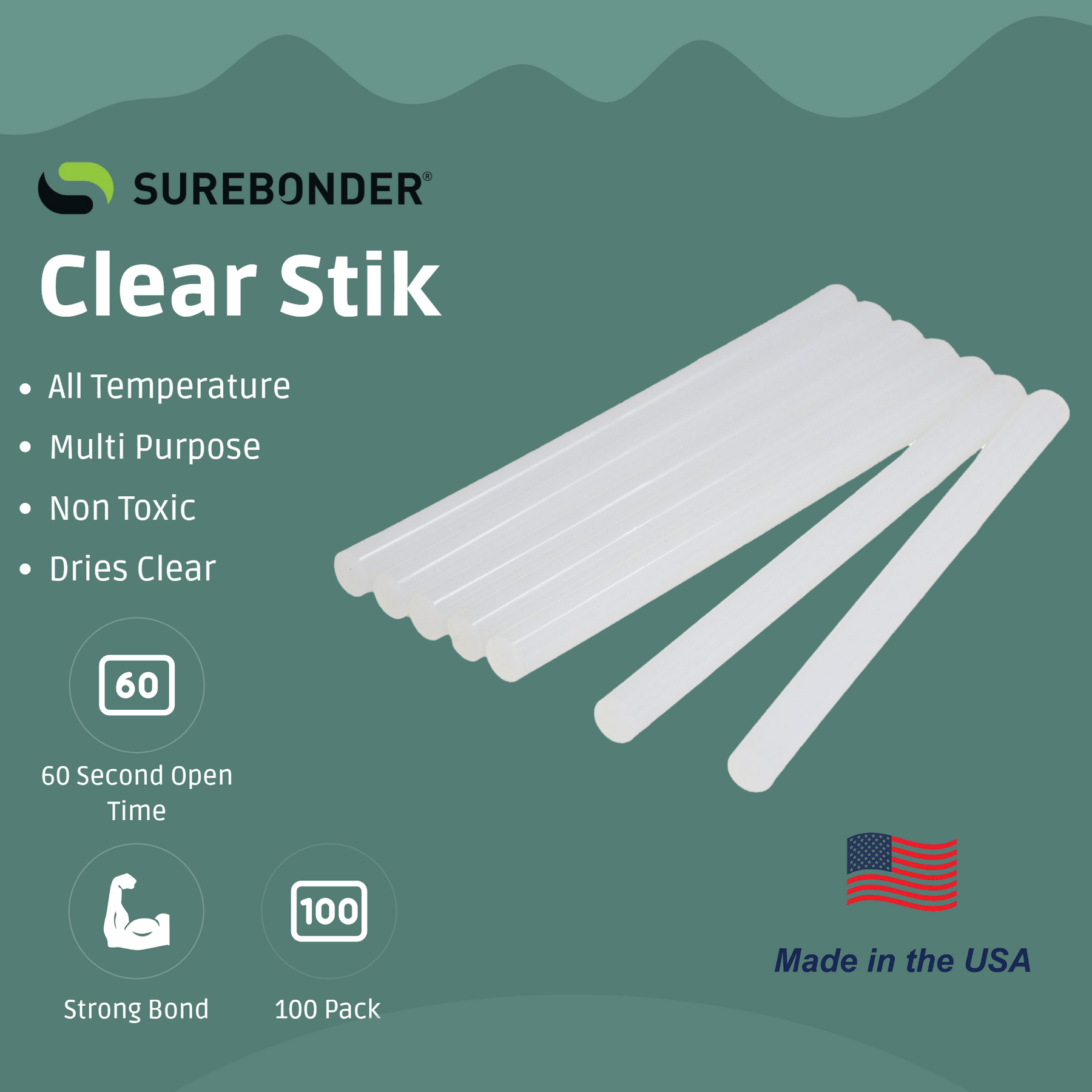 Surebonder 4" Mini Size Hot Glue Sticks - Dual Temp - 100 Pack