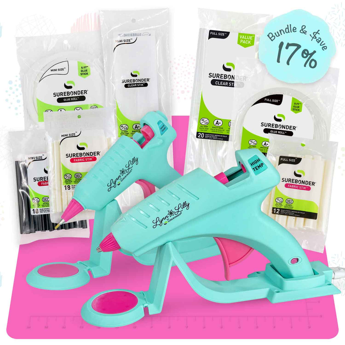 Lynn Lilly Ultimate Glue Gun Kit - Full & Mini Size Glue Gun Included ...