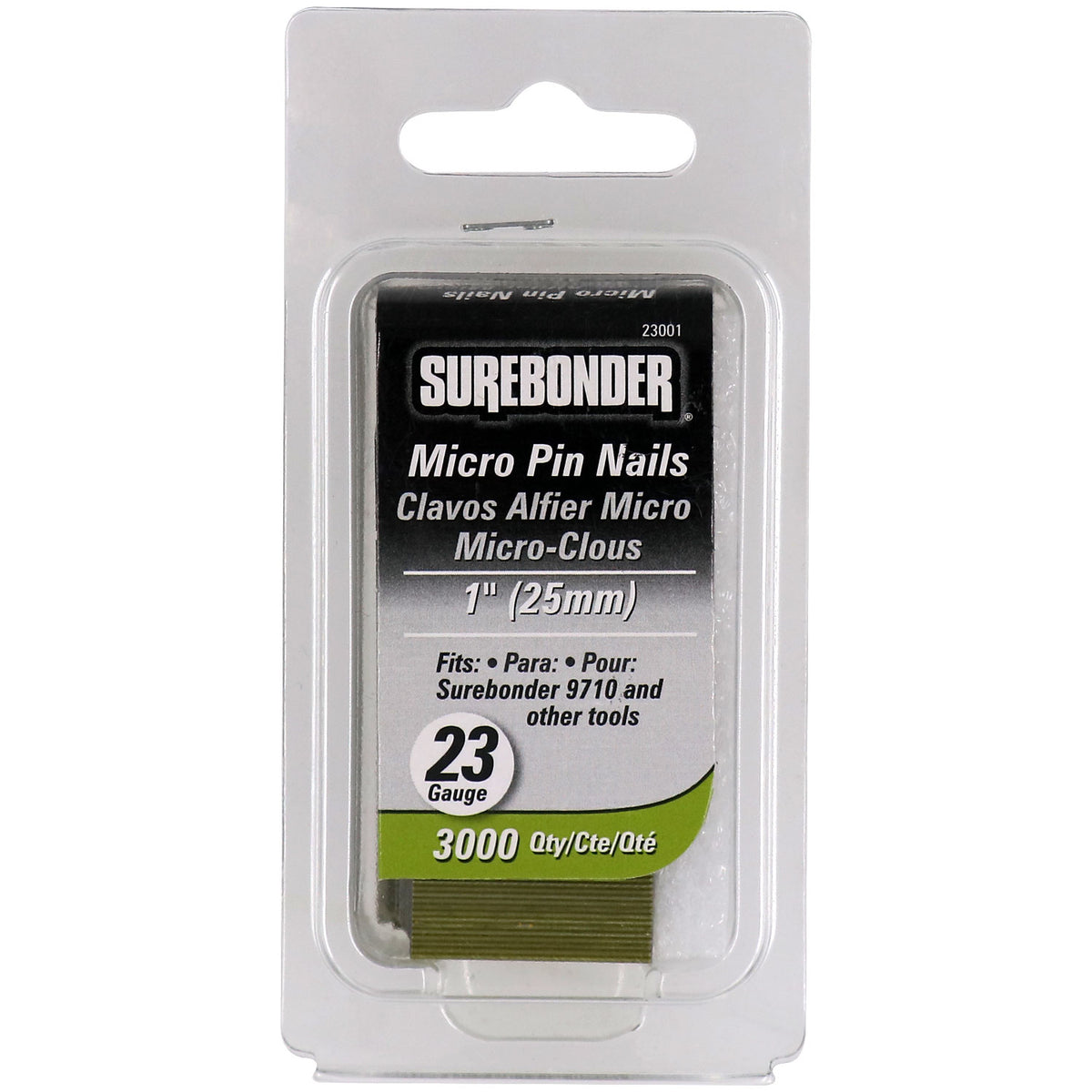 1" Micro Pin Nails 23 Gauge - 3,000 Pack | Surebonder